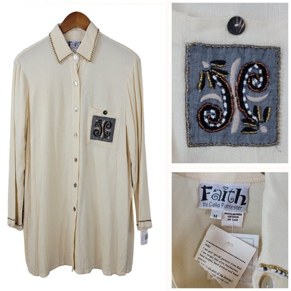 Celia Forrester | Tops | Vintage New Faith Celia Forrester Button Up ...
